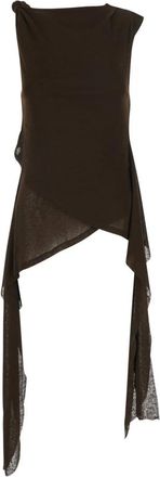 Ganni Marl Mesh Tanktop mit Knoten - - Tops - Damen - Braun - M