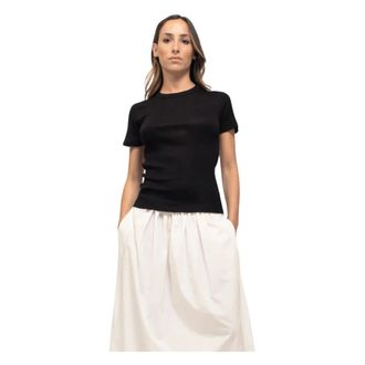 Department Five Department Five, Femme, Pulls, Noir, Taille: 44 FR T-shirt ras du cou en jersey