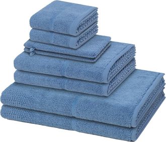 Möve for frottana - 8 teiliges Frottier-Set - Pearl (2 X Wasch- 2 X Gäste- 2 X Dusch- 2 X Handtuch im Set) - 500 g/m2 - Baumwolle - Walkfrottee - saugstark