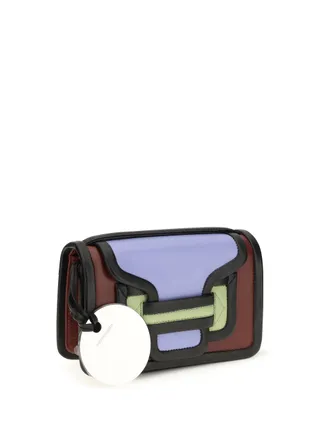 Pierre Hardy Womens Alpha Shoulder Bag Lamb Carmine Multi Black Calf Leather Bos Taurus
