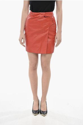 Dsquared2 Vegan Leather Wrap Miniskirt size 38