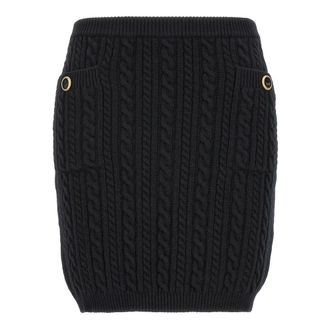 Alessandra Rich Button Skirt - - Skirts - Damen - Schwarzk - 2XS