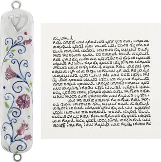 NUOBESTY DIYEAH Mesusa mit Gebetsrolle f&uuml;r die T&uuml;r: Dekoratives Mesusa-Geh&auml;use mit Segensrolle f&uuml;r Gebet und Hausdekoration - Bemaltes j&uuml;disches Geschenk f&uuml;r d