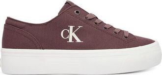 Calvin Klein Jeans Sneakers Vulc Flatform Low Canvas Mg YW0YW01763 Dunkelrot
