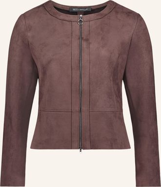 Betty Barclay Jerseyjacke In Lederoptik braun