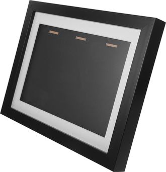 BESPORTBLE Medaillenvitrine A4 Schwarz mit Glasrahmen Gepolstert Zur Wandmontage Medaillenhalter f&uuml;r Marathonl&auml;ufer Medaillenpr&auml;sentationsbox Ausstellungsrahmen 