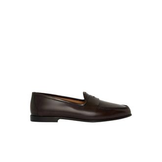 Kiton Homme, Chaussures, Brun, Taille: 43 1/2 EU Mocassin en cuir de veau brossé