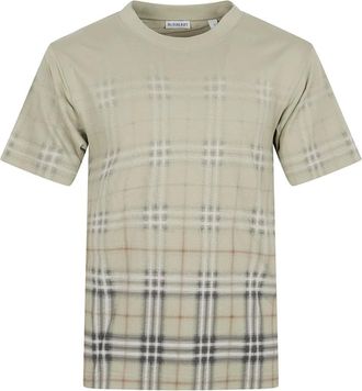 Burberry Homme, Tops, Vert, Taille: L T-Shirt &agrave; Carreaux D&eacute;grad&eacute;s