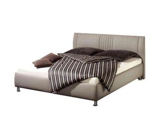 Maintal Betten Maintal Polsterbett Ilea, 100 x 200 cm, Kunstleder, 7-Zonen-Kaltschaum Matratze H2, taupe