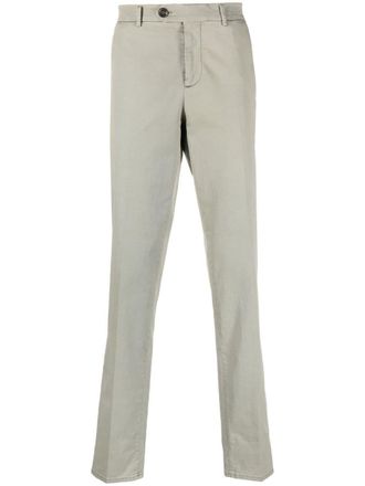 Brunello Cucinelli pantalon droit à taille mi-haute - Vert