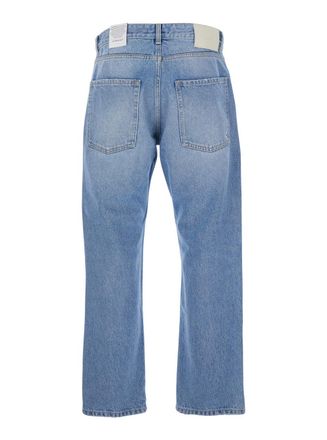 Icon Denim Los Angeles Mens Light Blue Jeans With Logo Patch Organic Cotton