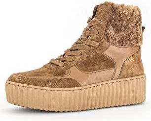 Gabor Femme Bottines, Dame Bottines à Lacets,Semelle intérieure Amovible,Botte dhiver,Demi-Bottes,Botte à Lacets,Marron (Lion/Chino) / 74,39 EU / 6 UK