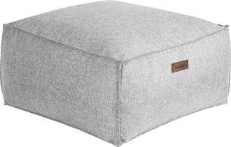 Beliani Pouf Sitzpouf Sitzhocker Leinenoptik grau 50x50 cm Quadrat Modern Skandi Mukki