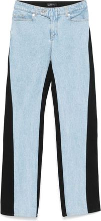 MUGLER Zweifarbige Straight-Leg-Jeans - Blau