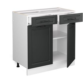 Vicco Meuble cuisine R-Line, Anthracite campagne, 80 cm, pt Ch&ecirc;ne