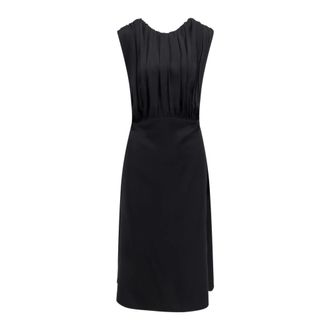 Jil Sander Schwarzes Gerafftes Kleid Rei&szlig;verschluss - - Dresses - Damen - Schwarzk - XS