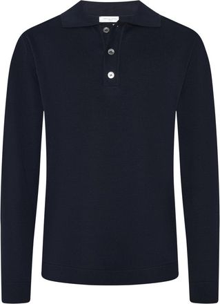 Daniele Fiesoli Softes Langarm Strick-Poloshirt aus feiner Giza-Baumwolle in