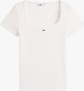 Tommy Hilfiger T-shirt c&ocirc;tel&eacute; en coton m&eacute;lang&eacute;