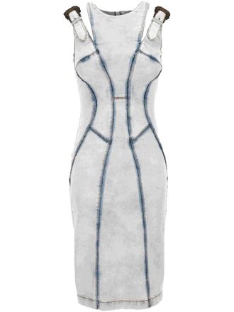 Versace Jeans Couture robe à détail de boucle - Bleu