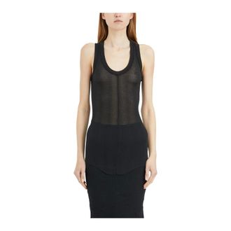 Marc Le Bihan Femme, Tops, Noir, Taille: 32 FR Débardeur en coton