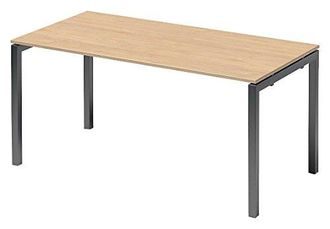 Bisley Cito Schreibtisch, 740 mm höhenfixes U-Gestell, Metall, Mp334 Dekor Ahorn, Gestell Anthrazitgrau, 80 x 160 x 74 cm