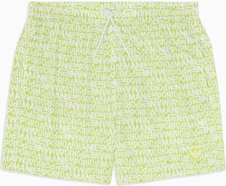 Emporio Armani Herren MID Boxer Badehose, Lime Punch/White, XL