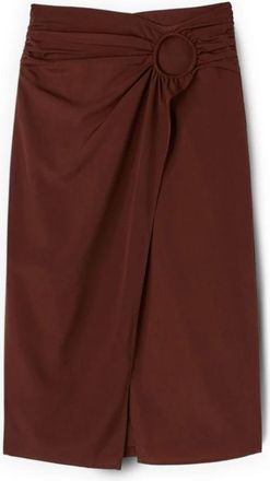 Motivi Femme, Jupes, Brun, Taille: 34 FR Jupe crayon avec drap&eacute;