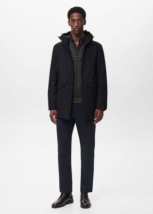 Mango Packbare, gepolsterte, wasserabweisende Thermolite Parka marineblau - Herren - XL - MANGO MAN