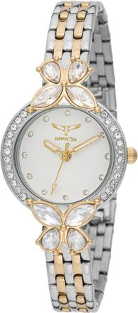 Invicta Wildflower 69097 Damenuhr - Quarzwerk - Metall mit wei&szlig;em Zifferblatt - 30 mm
