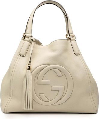 Gucci 2000-2015 mittelgro&szlig;e Soho Cellarius Tote Bag - Wei&szlig;