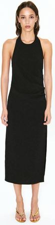 Mango Drapiertes Neckholderkleid schwarz - Damen - XS - MANGO