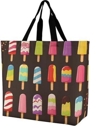 Generic Glaces &Agrave; LEau Et Gla&ccedil;ons Sac &Agrave; Bandouli&egrave;re Pliable Tote Bag R&eacute;utilisable Sac Cabas Pour Universit&eacute; Gym Voyage