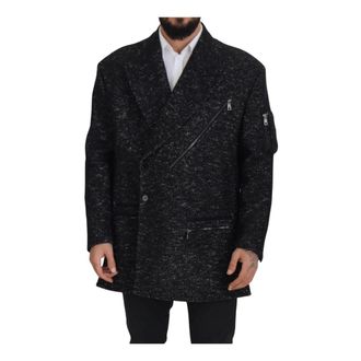 Dolce & Gabbana Herren Schwarze Wolljacke Mantel - Stilvoll und vielseitig - - Jackets - Herren - Schwarzk - XL