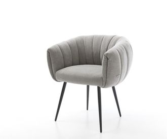 DELIFE Esszimmerstuhl Jada-Flex Strukturstoff Soft Grau 4-Fu&szlig; konisch Schwarz Taschenfederkern, Esszimmerst&uuml;hle