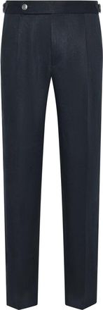 HUGO BOSS Leichte Leinenhose mit verstellbaren Riegeln am Bund in