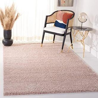 Safavieh Zottelig Teppich für Wohnzimmer, Esszimmer, Schlafzimmer - Solo Shag Collection, Hoher Flor, Beige, 122 X 183 cm