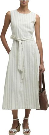 Barbour Femme, Robes, Blanc, Taille: 36 FR Inez Striped Midi Dress