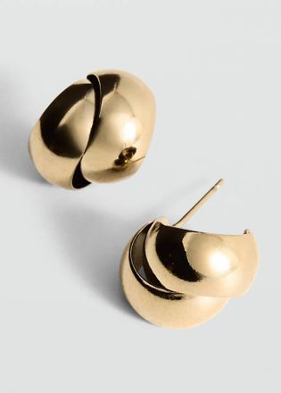 Mango Boucles doreilles g&eacute;om&eacute;triques en acier inoxydable or - Femme - Taille unique - MANGO