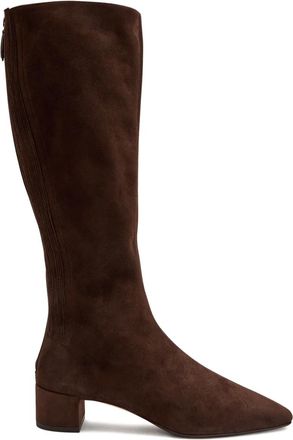Aquazzura bottines nervur&eacute;es &agrave; talon &eacute;pais - Marron