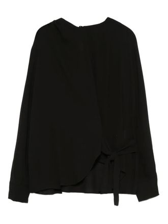 Blanca Vita blouse crop à détail noué - Noir