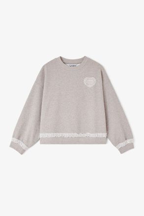 Ganni Sweat-shirt gris Isoli Coton biologique - Taille L - Pour Femme