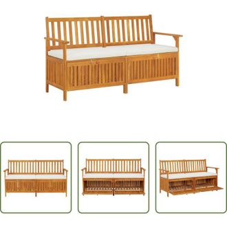 vidaXL vidaXL Gartenbank - Truhenbank mit Kissen 148 cm Massivholz Akazie
