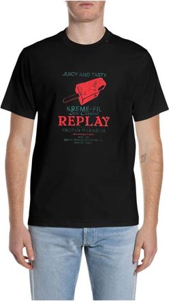Replay Homme, Tops, Noir, Taille: XL T-shirt ras du cou
