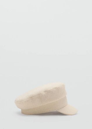 Mango Bonnet en maille style marin&egrave;re &eacute;cru - Femme - S - MANGO