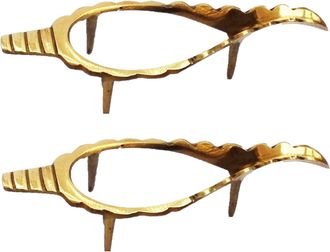 Generic Aashita Creations Messing Puja Shankh Ständer / Messing Conch Ständer (Gold_5 x 12 x 2 cm) (2 Stück)