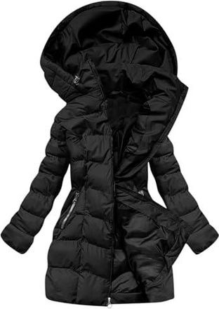 Generic Flodxo Manteaux dhiver pour femme - Parka &agrave; capuche - Fermeture &eacute;clair - Veste matelass&eacute;e en coton - Manches longues - Hauts thermiques &eacute;pais et chaud