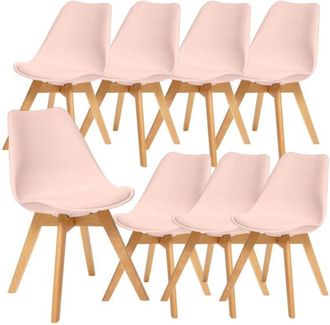 Atmosphera Atmosphera - Lot De 8 Chaises Salle a Manger Baya Rose