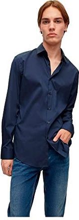 HUGO BOSS Hommes Kenno Chemise Slim Fit en Popeline de Coton m&eacute;lang&eacute;