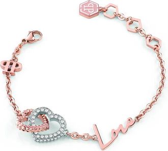 Philipp Plein Armband - Armband Plein Rocked Heart - Gr. EINHEITSG - in Rosa - f&uuml;r Damen