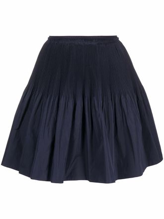 Red Valentino jupe pliss&eacute;e &agrave; coupe &eacute;vas&eacute;e - Bleu
